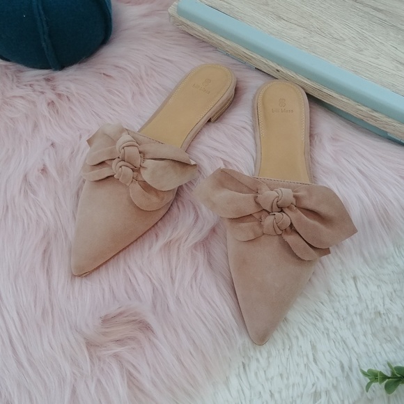 bill blass | Shoes | Bill Blass Nude Rose Flat Mules Double Knot | Poshmark